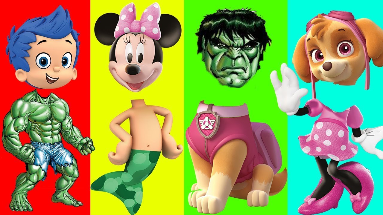 Wrong Heads Paw Patrol Mickey Mouse Bubble Guppies Superheroe Learn ...
