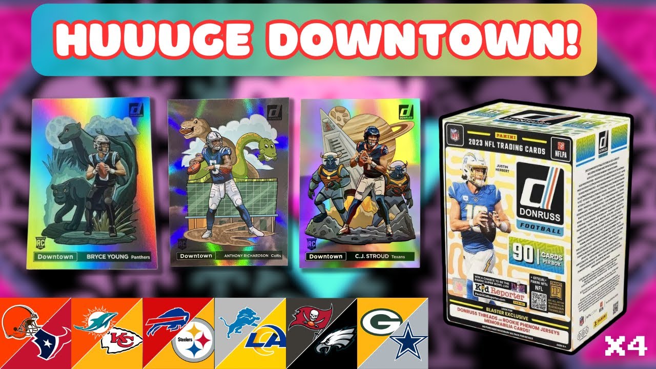 HUGE DOWNTOWN! 2023 Donruss Football Blaster Box + 2024 NFL Playoffs ...