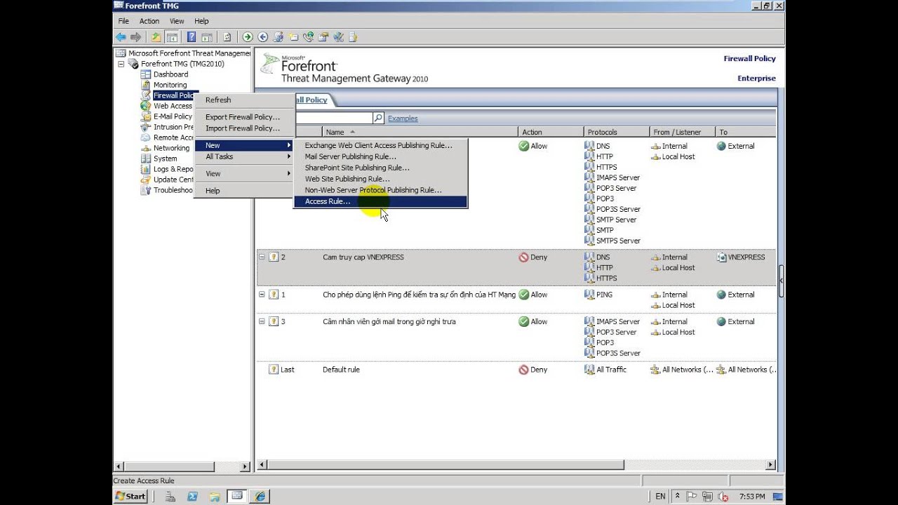 30 Hướng dẫn VPN Client to Site through TMG Firewall 2010 - YouTube