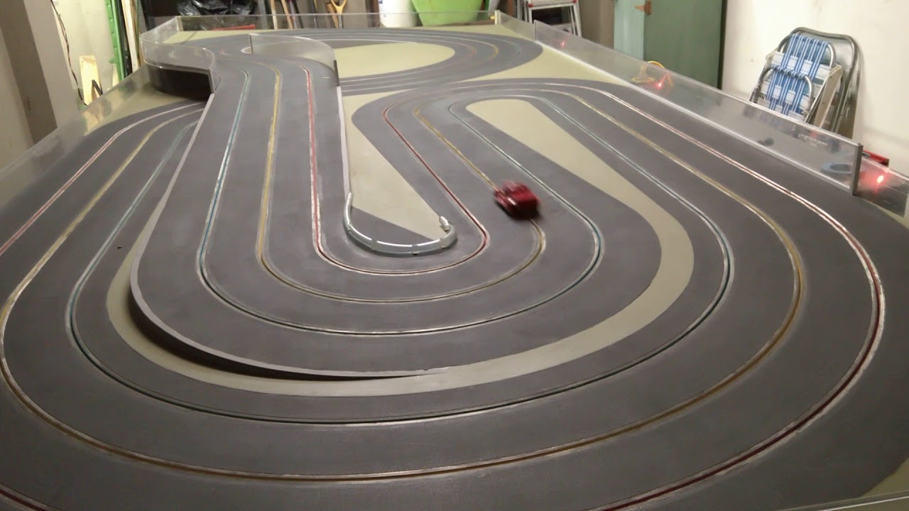 home slot car track testing - YouTube