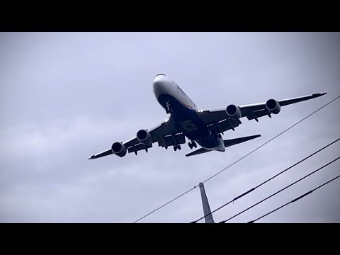 BOEING 747-8 SOUND Landing (NCA) KZ254 cargo - YouTube