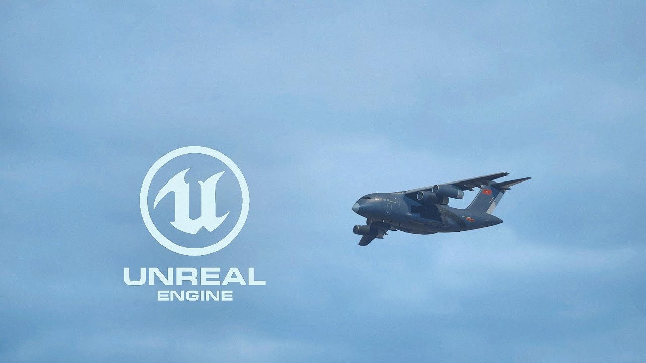 UE5 real-time rendering|Aerial photography of Y20 Transport aircraft ...