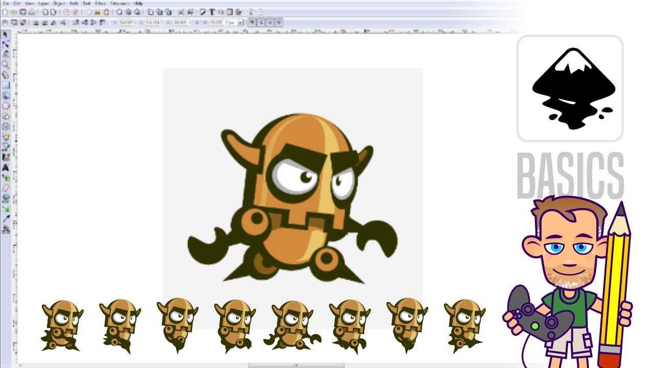 Inkscape Tutorial - Game Art Creation - Set up the Run Animation - YouTube
