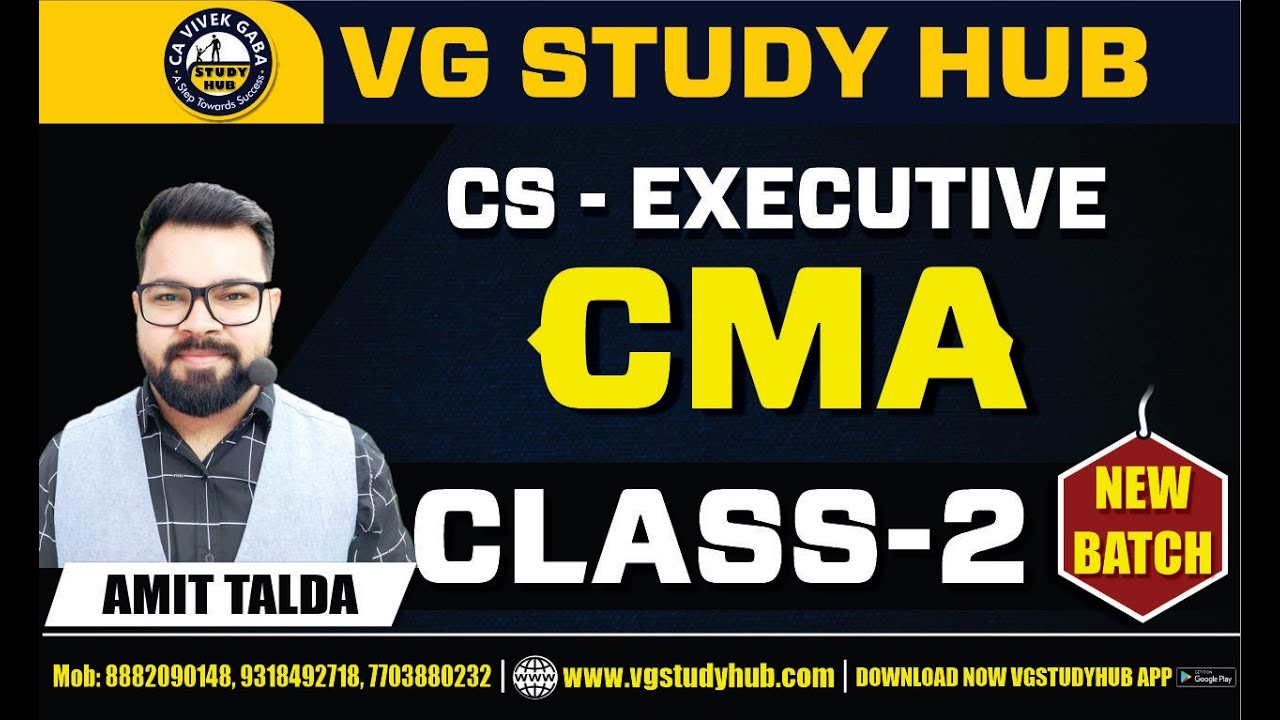 CMA Demo Class - 2 | CA Amit Talda | www.vgstudyhub.com | call ...