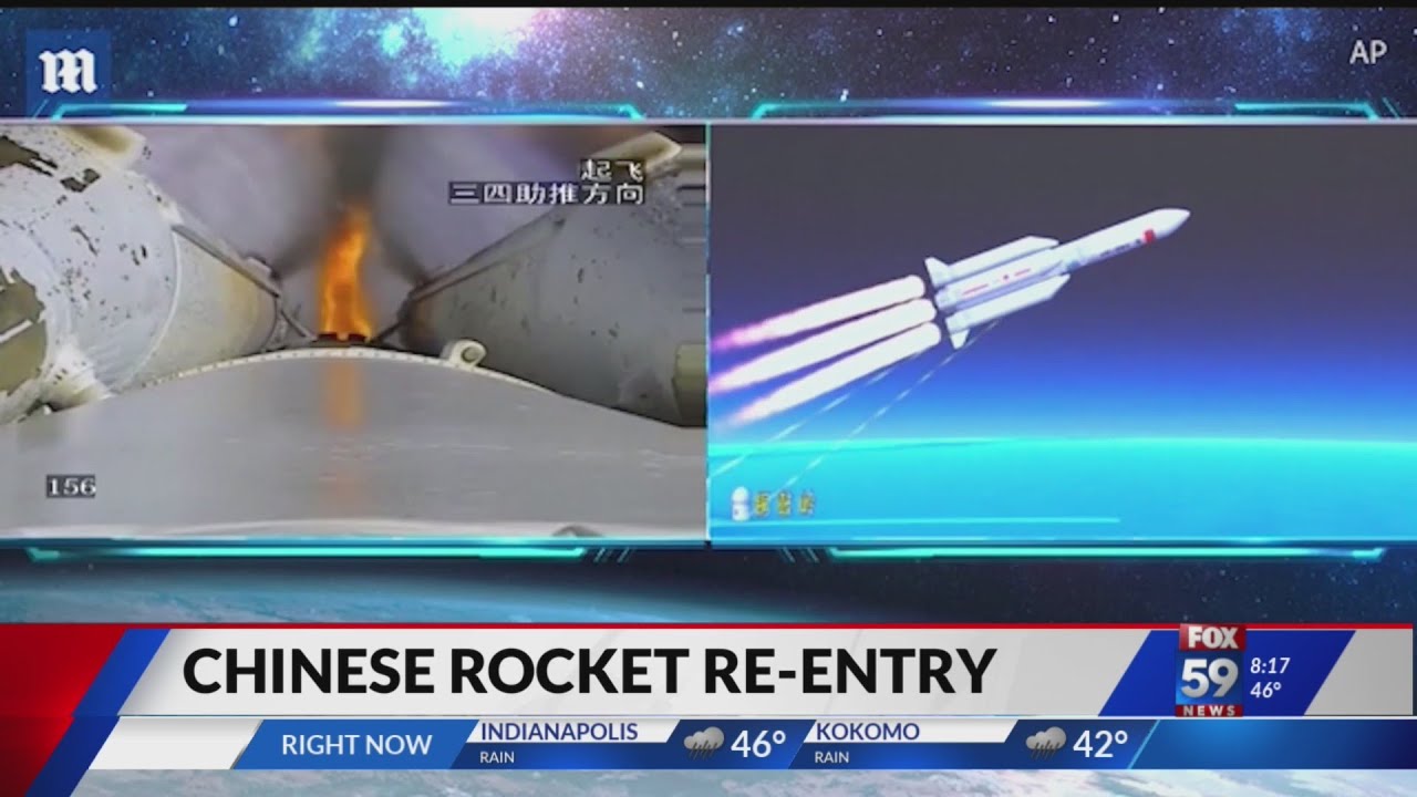 Chinese rocket re-entry - YouTube