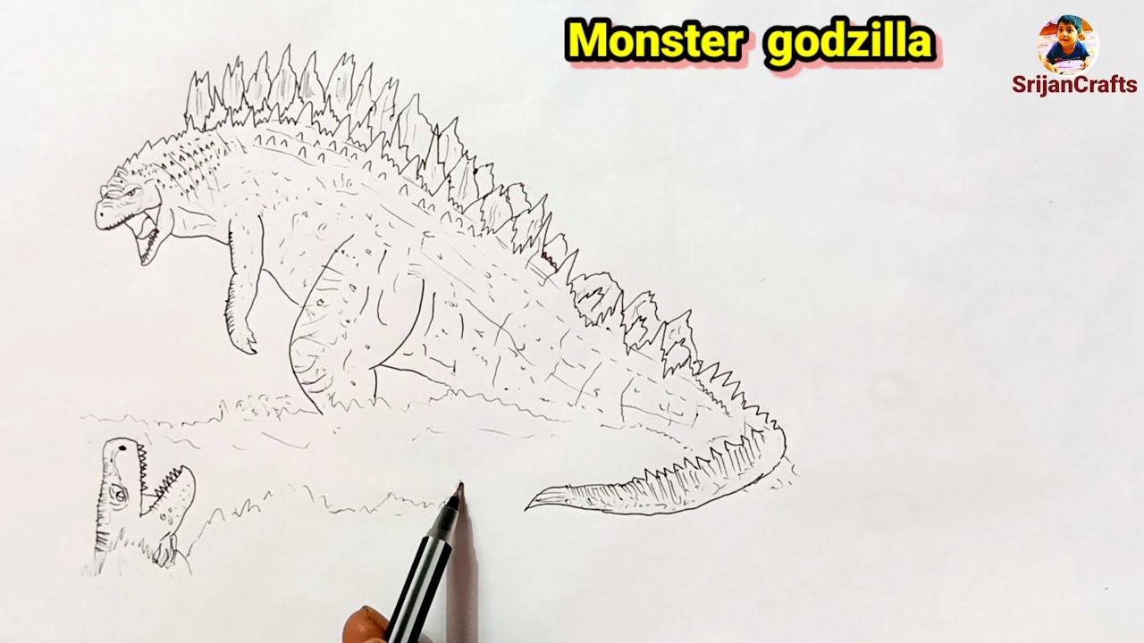 how to draw GodZilla blue | Step By Step godzilla | how to draw ...