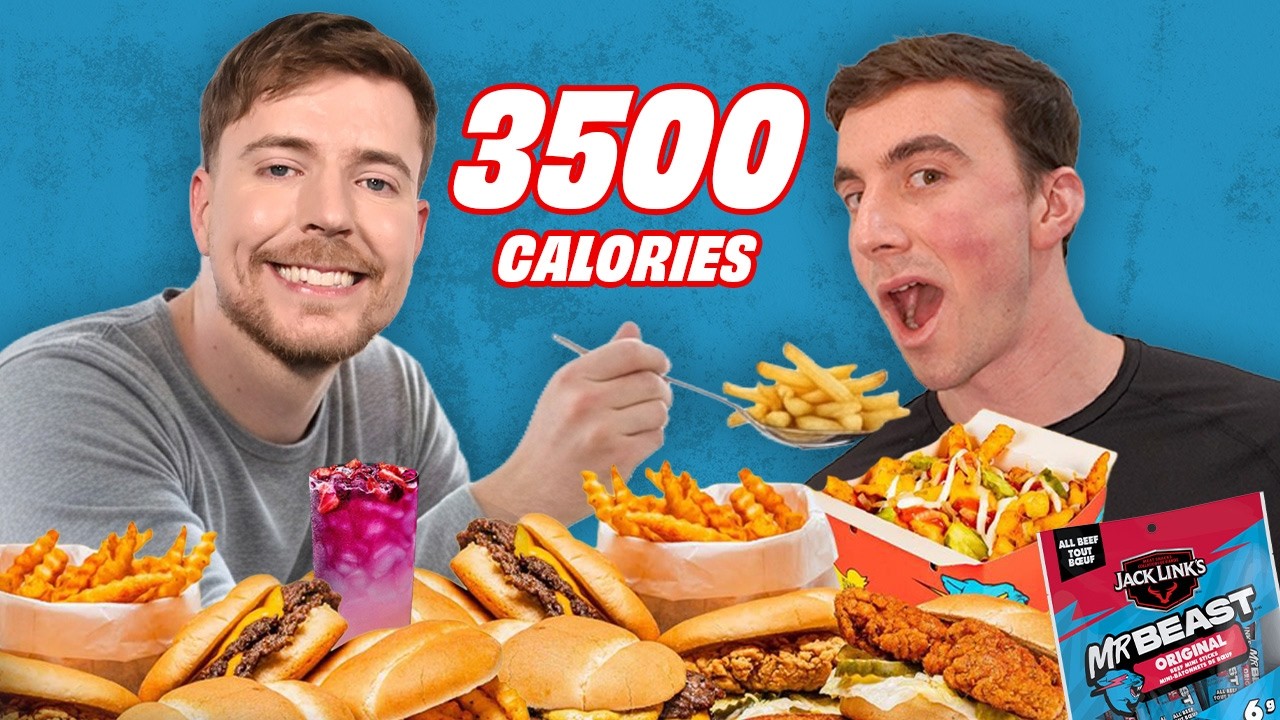 Surviving A Day On ONLY MrBeast Food - YouTube