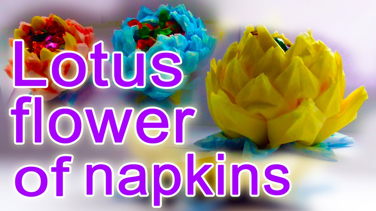 DIY. Lotus flower of napkins. Table decoration - YouTube