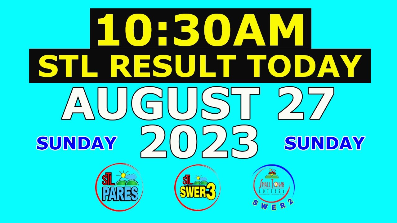 10:30am STL Result Today August 27 2023 (Sunday) Visayas and Mindanao ...