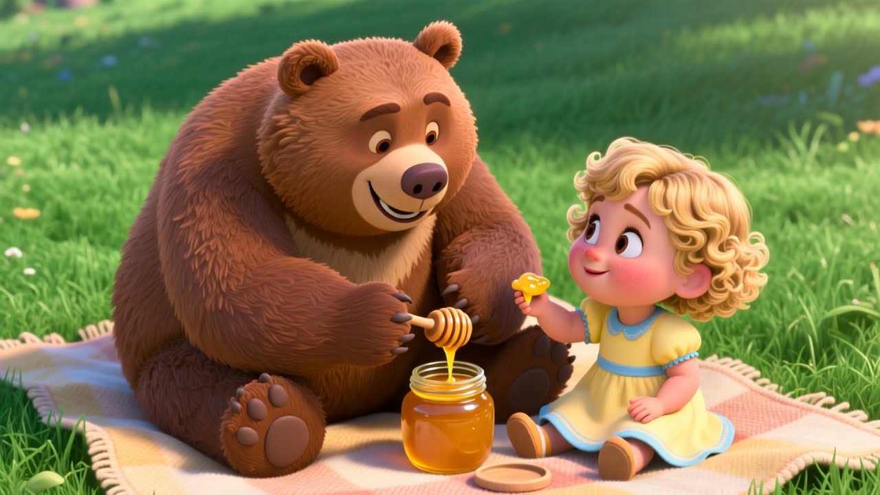 Bear And Honey Picnic 🐻🍯 Fun Animal Song for Kids | Cute Nursery Rhyme ...
