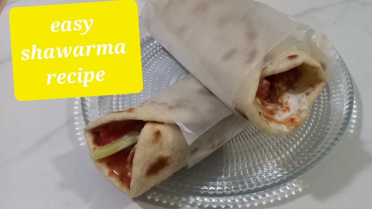 shawarma wrap. How to make pitta bread at home. shawarma recipe. - YouTube