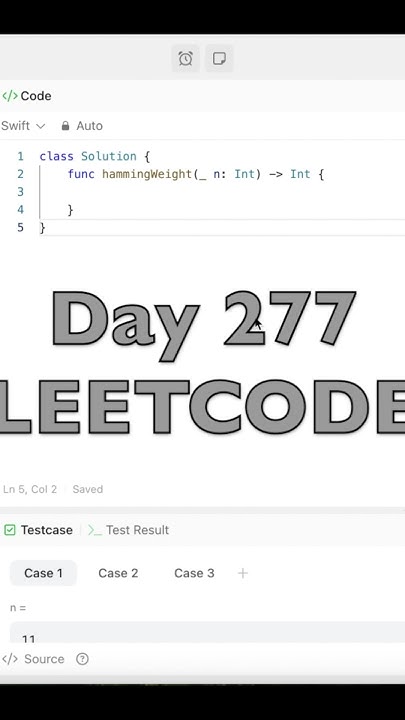 Day 277 Leetcode Problem 191 Swift Daily Challenge Swiftui