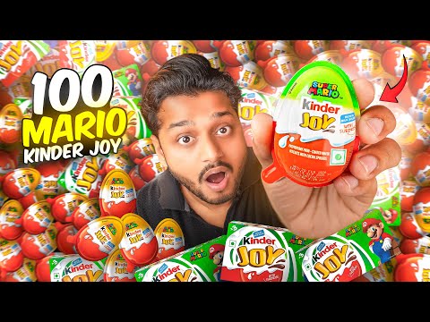 Unboxing 100 Mario Kinder Joy : *CRAZY FINDS* 
