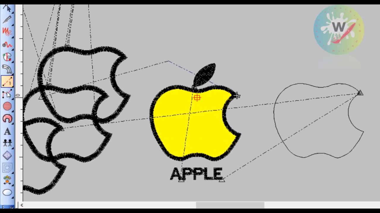6-دورة تطريز : كيفية رسم الابليك Wilcom E2 how to draw Applique - YouTube