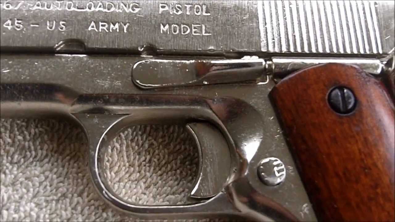 Denix M1911 Government Model Non-firing Replica Gun (Nickel) - YouTube