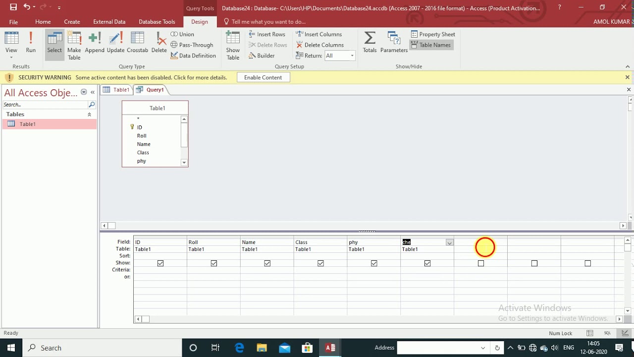 Ms Access 2013 Queries - YouTube