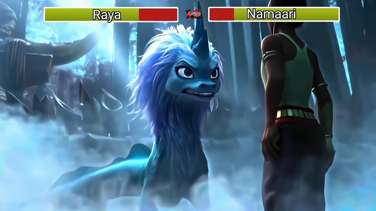 Raya And The Last Dragon (2021) Battle With Namaari Using Health Bars ...