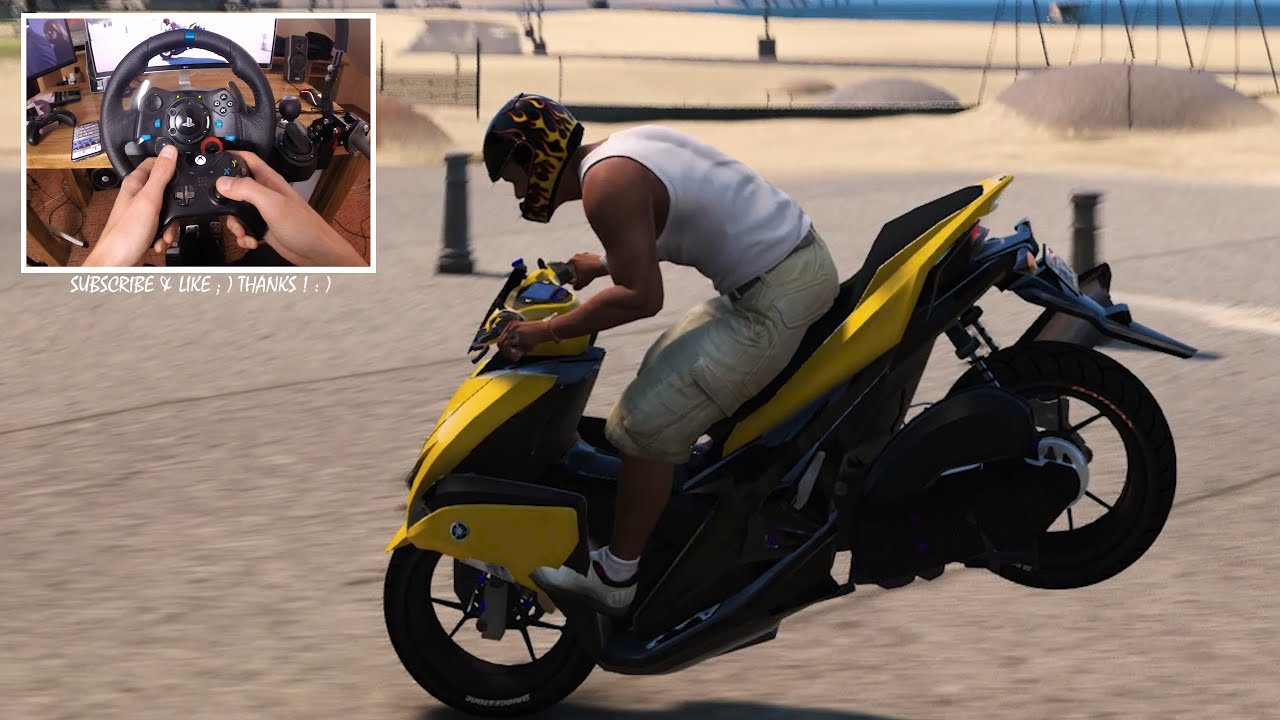 Yamaha Aerox 155 - GTA V | Logitech G29 🔥 When GTA VI ? Who waiting ...