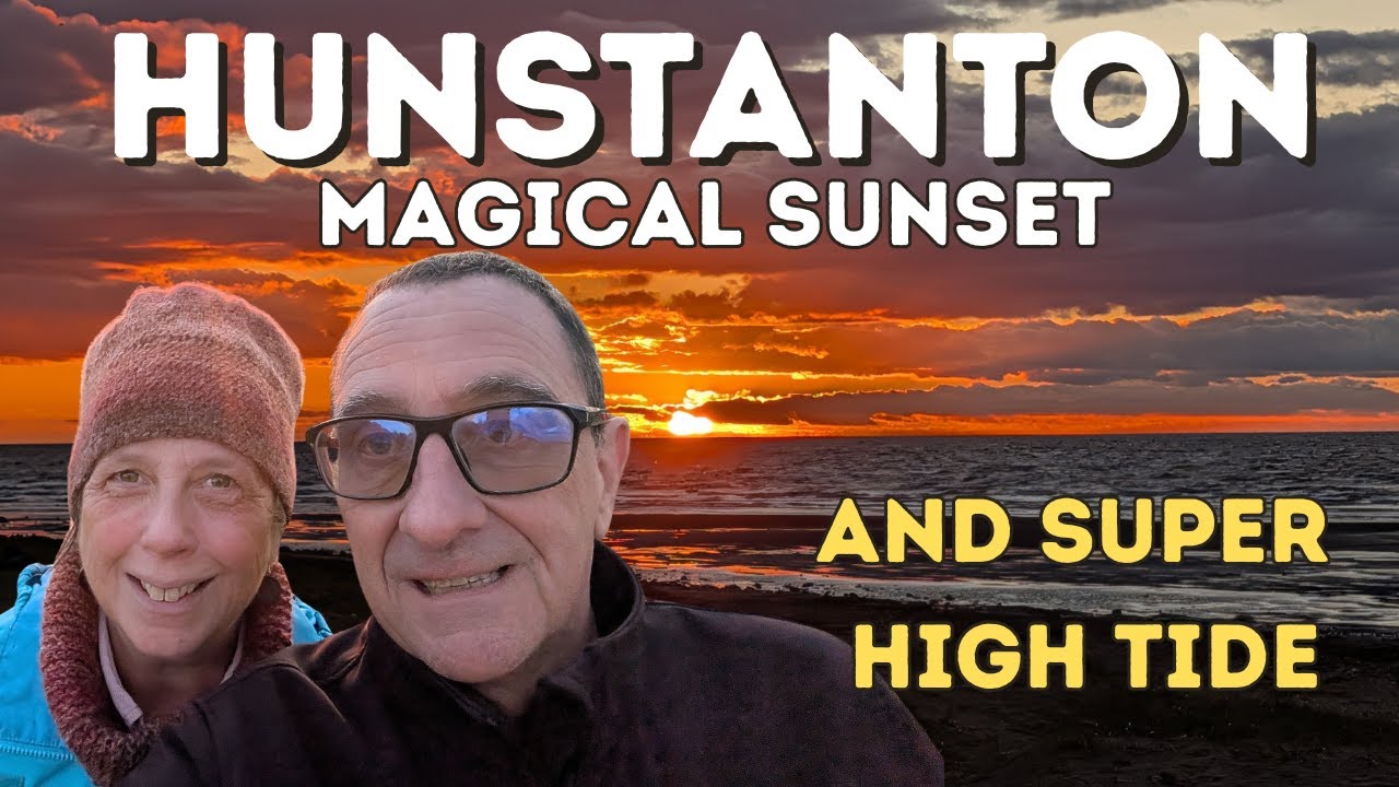 Hunstanton sunset paragliders and a high tide - YouTube