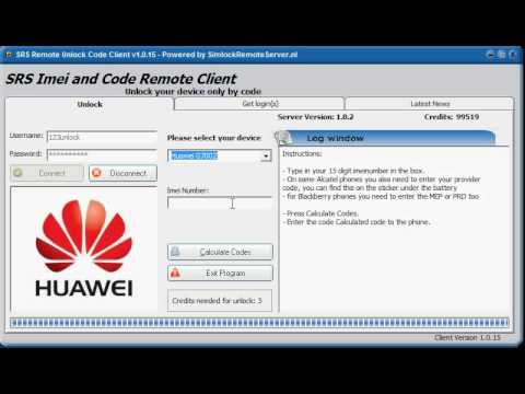 SRS: Howto Unlock Huawei G7002 by Calculate UnlockCodes - YouTube