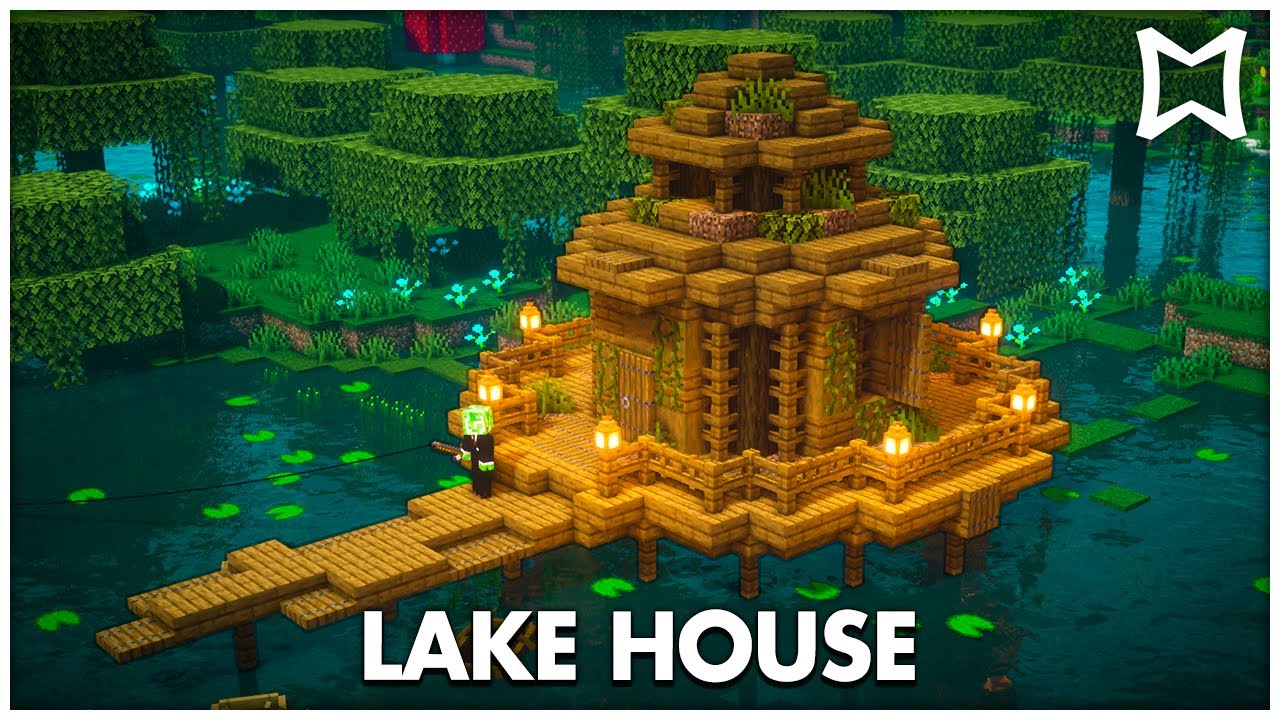 Minecraft Tutorial Survival Lake House | Swamp Biome (EASY) - YouTube