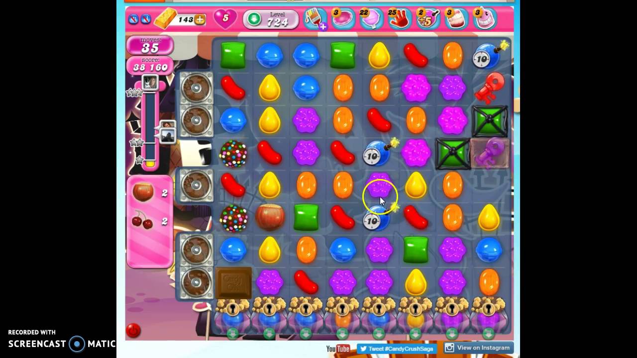 Candy Crush Level 724 help w/audio tips, hints, tricks - YouTube