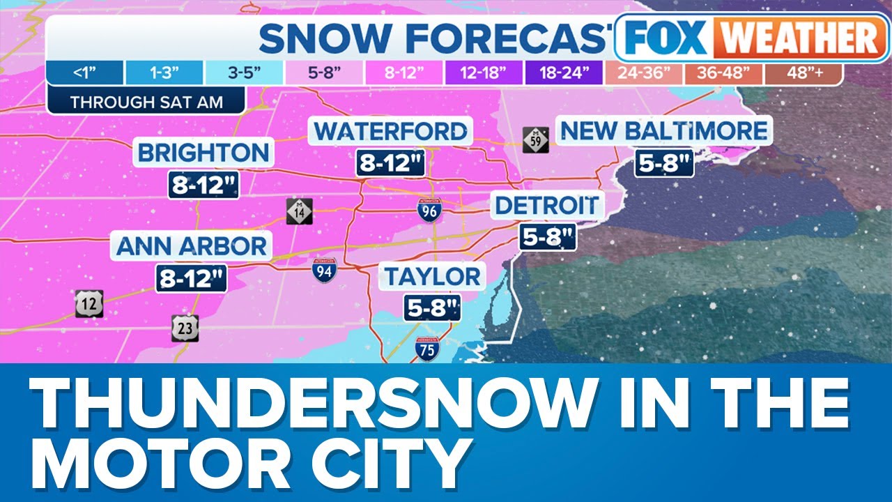 Thundersnow During Winter Storm in Detroit, MI - YouTube