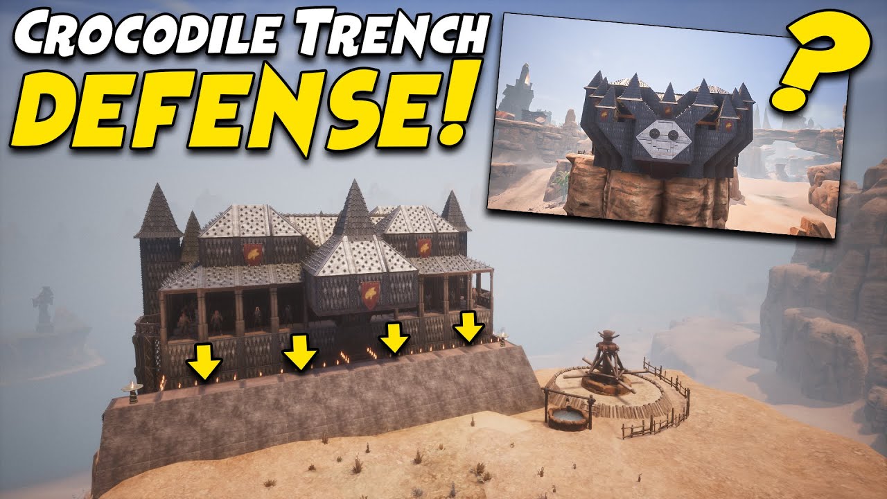 Crocodile Trench Defense! | CONAN EXILES - YouTube