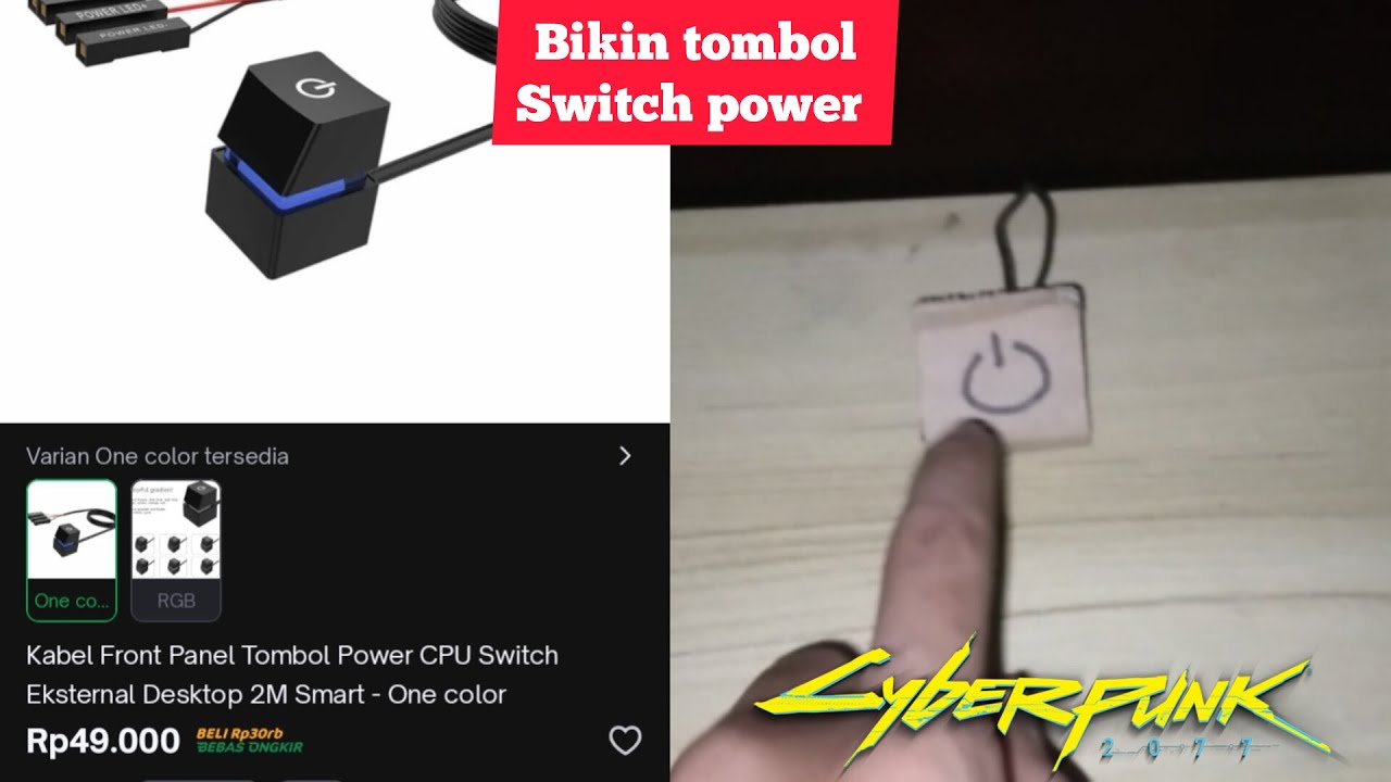 bikin tombol switch power PC desktop - YouTube
