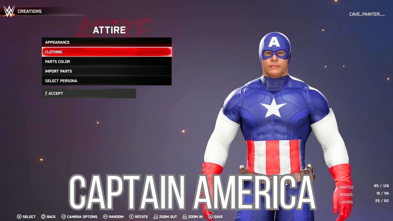 WWE 2K25 Captain America Character Creation – Marvel CAW Showcase - YouTube