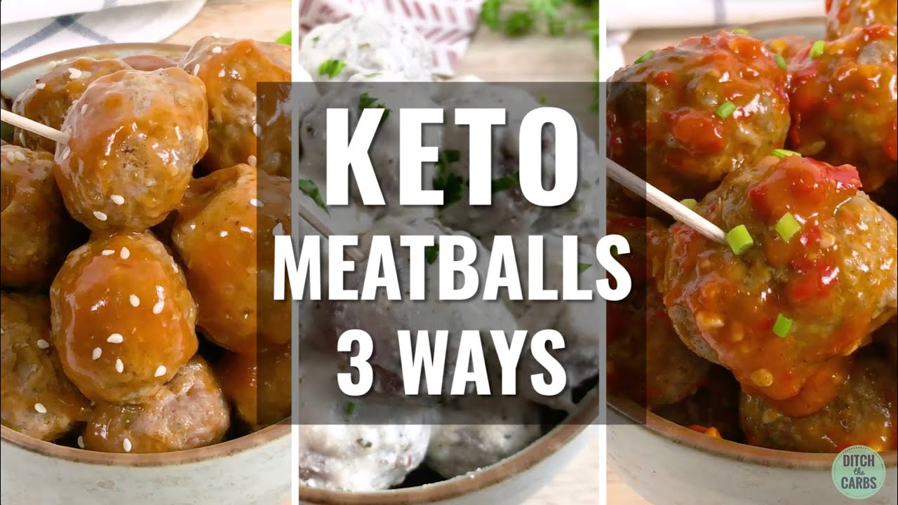 SUPER EASY keto meatballs with 3 delicious sauces - YouTube