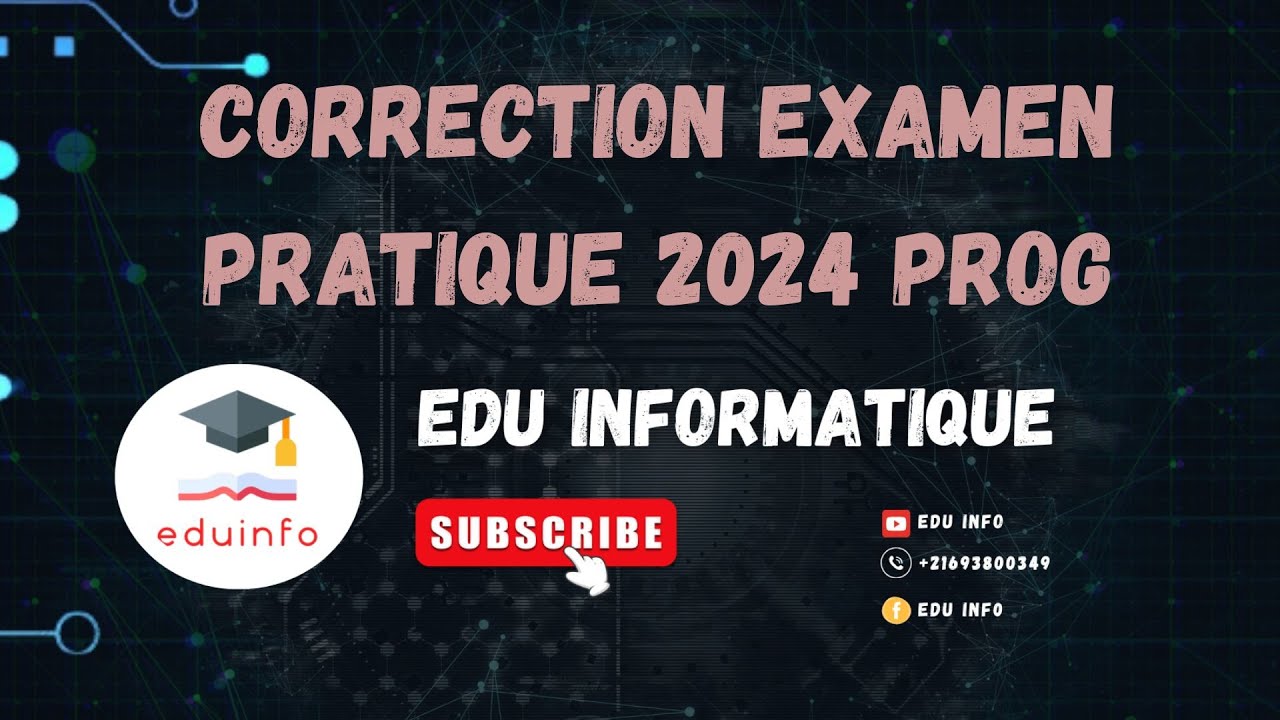 Bac info programmation || correction examen pratique 2024 - YouTube
