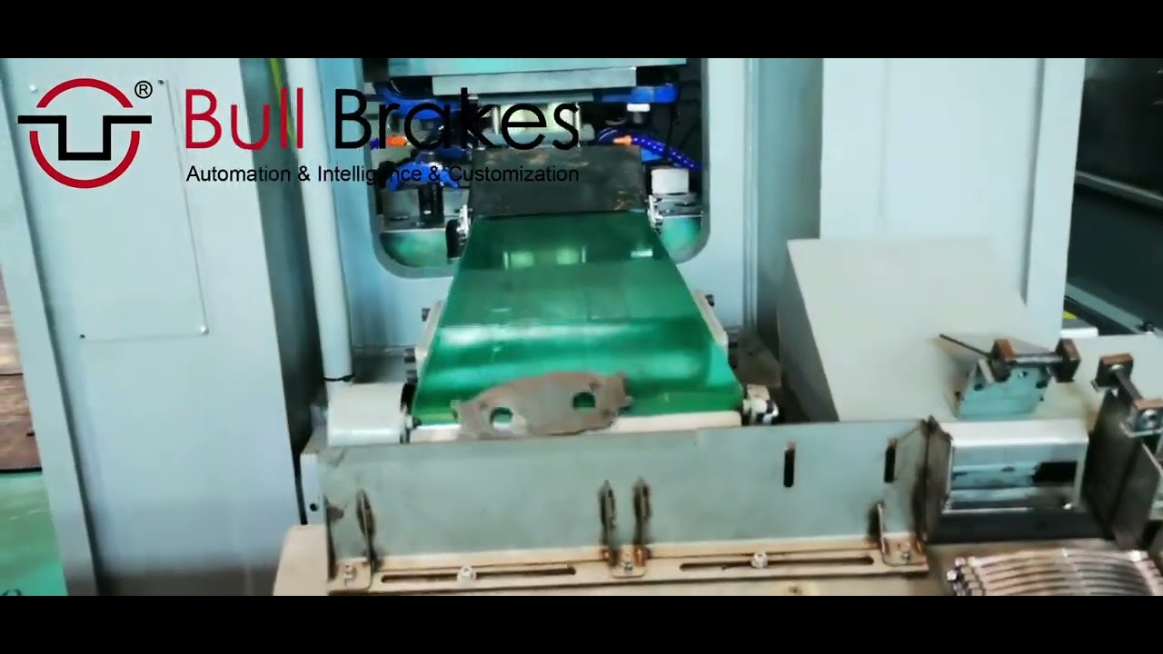 Brake Pads Backing plates production line comissioning and testing. All ...