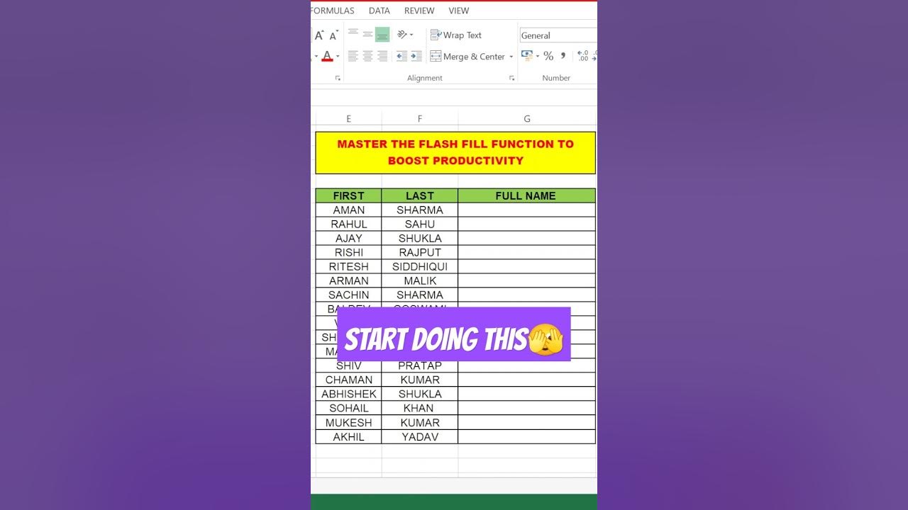 MASTER FLASH FILL IN EXCEL: AUTOMATE DATA ENTRY & BOOST PRODUCTIVITY IN 2024 #exceltips #shorts ...