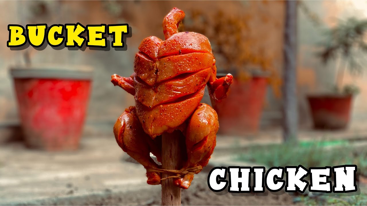 Bucket Chicken 🍗🐓 | Unique Styled Crispy Chicken cooked under a Huge ...