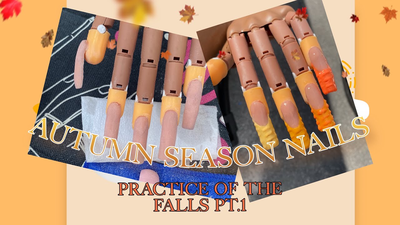 Create a Fall Croc Print Acrylic Set with me! 🍁(Nail Practice as a ...
