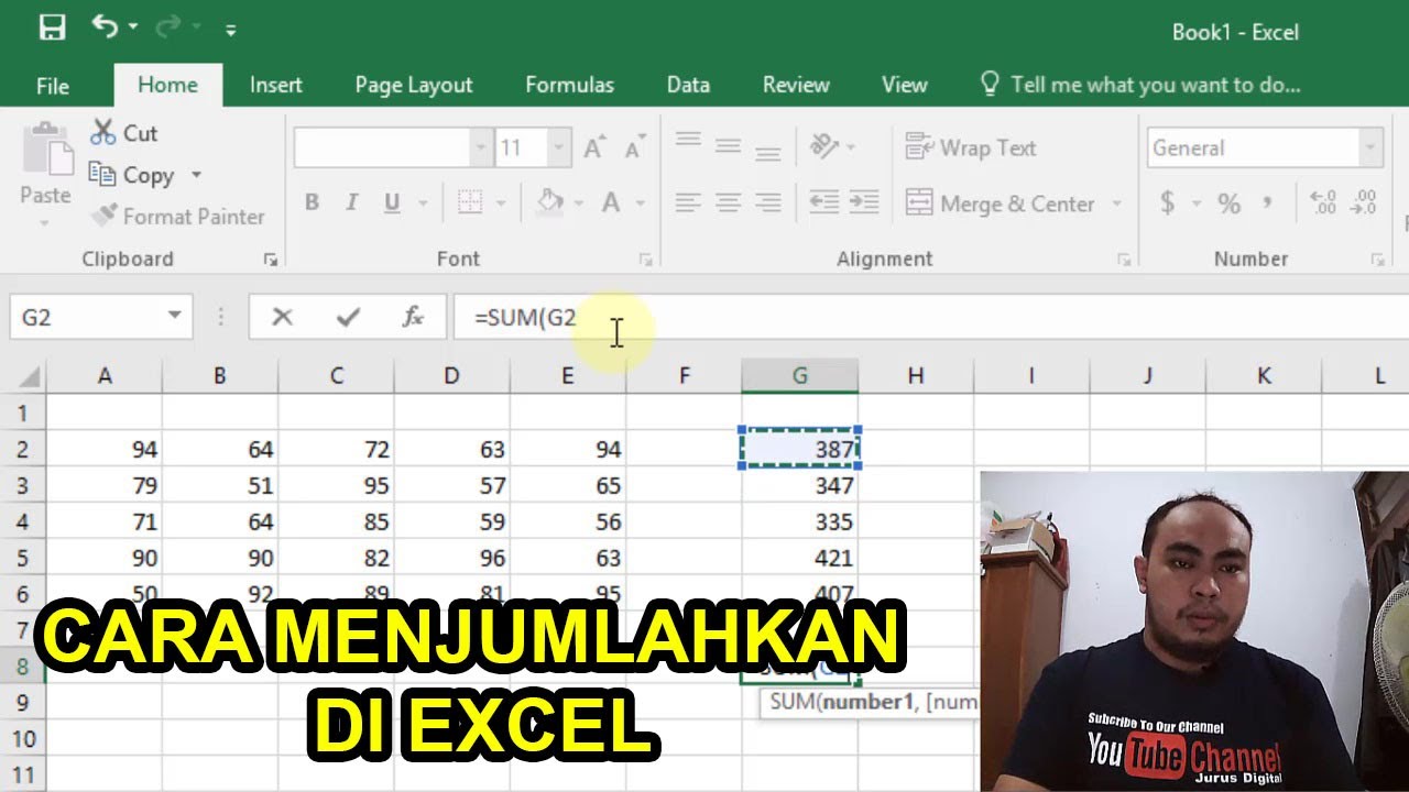 Cara Menjumlahkan di Excel - YouTube