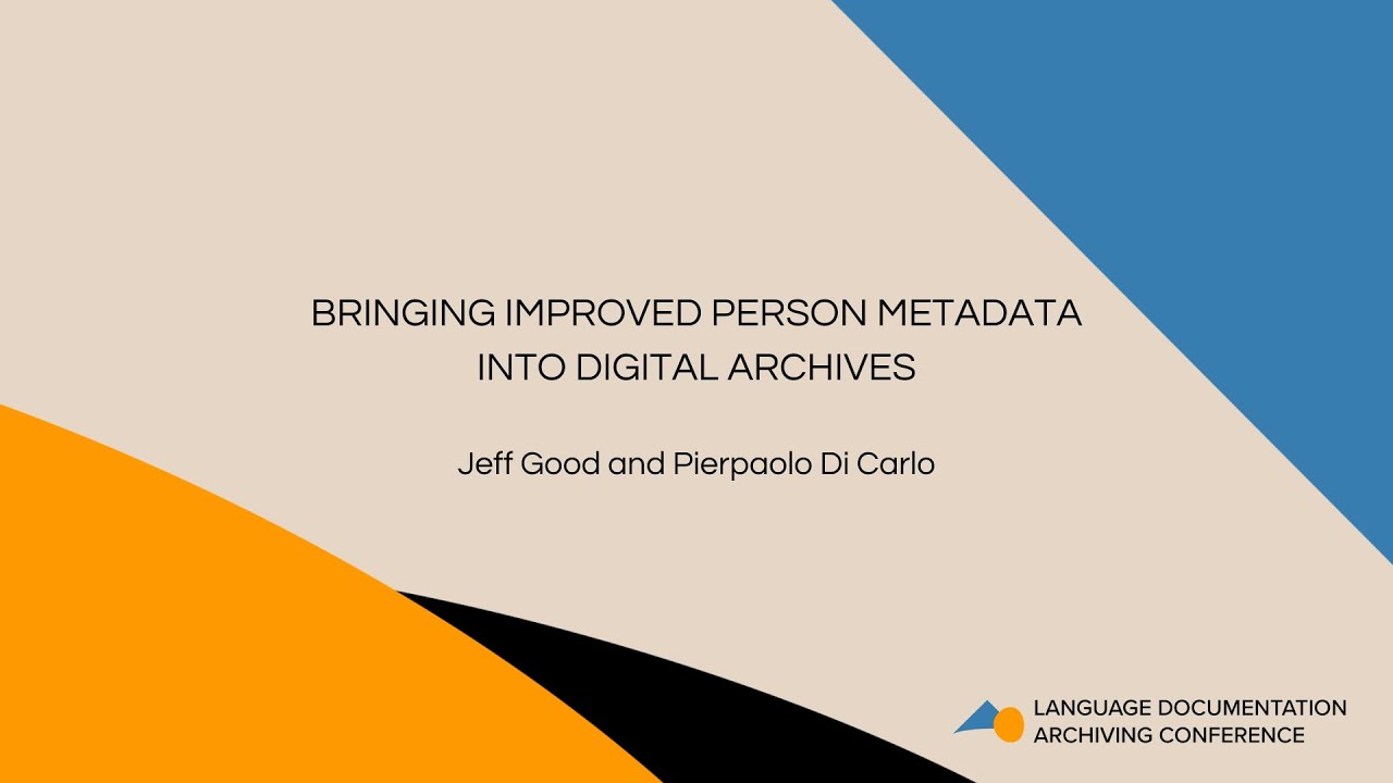 Bringing improved person metadata into digital archives - YouTube