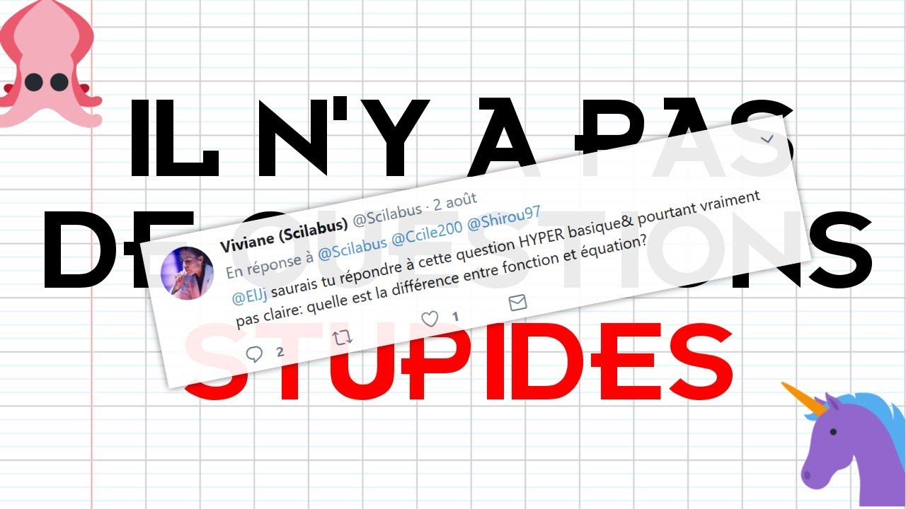 Il n'y a pas de questions stupides #01 - Équations vs fonctions - YouTube