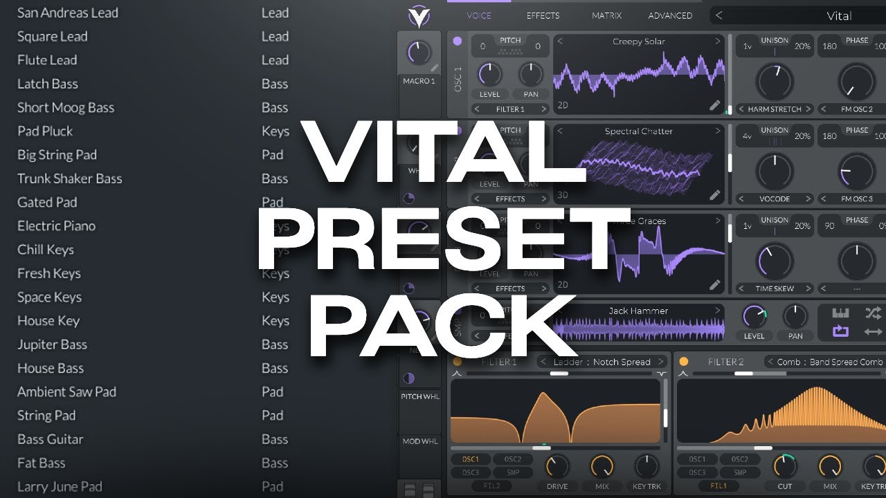 FREE VITAL PRESET PACK 20+ PRESETS FOR VITAL VST | WEST COAST, TRAP ...
