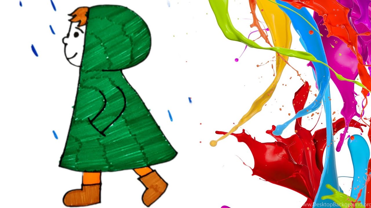 Easy drawing : How to draw a boy in the rain / Easy painting in 1 ...