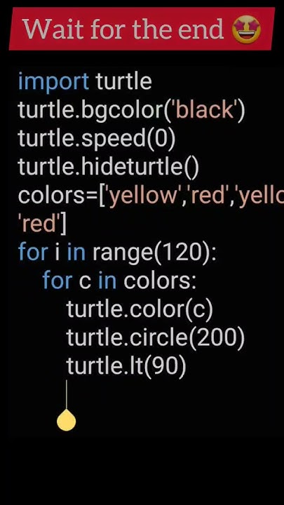 🐍python Turtle 🐢cool Trick Programming 3shortsfeed Python Viral Coding Pythonturtle Youtube