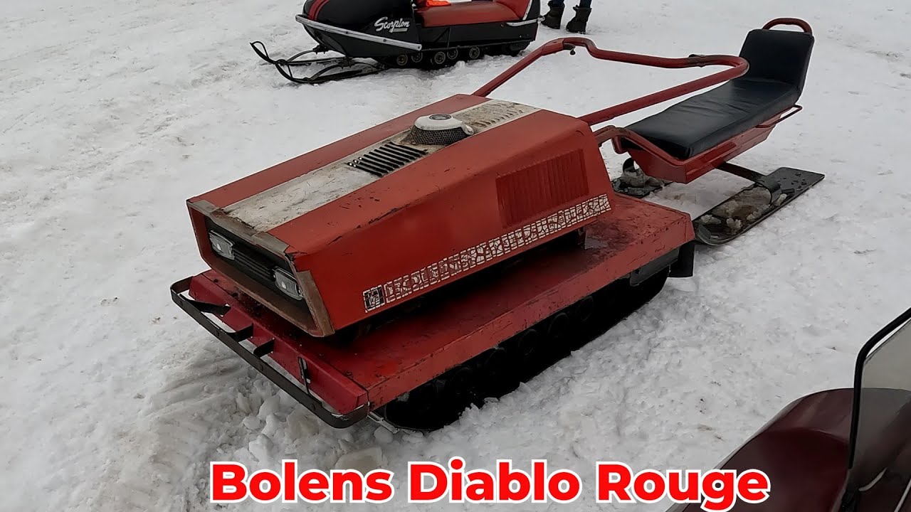 Bolens Diablo Rouge Vintage Snowmobile & Ad - YouTube