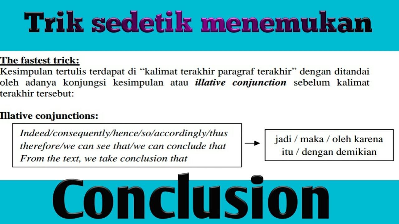 Belajar B.Ing : Cara Cepat Menentukan Conclusion - YouTube