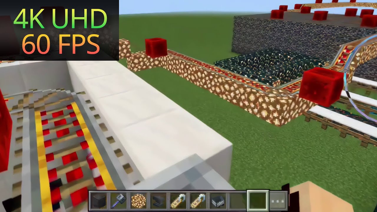 Fast Roller Coaster in Minecraft PE - YouTube