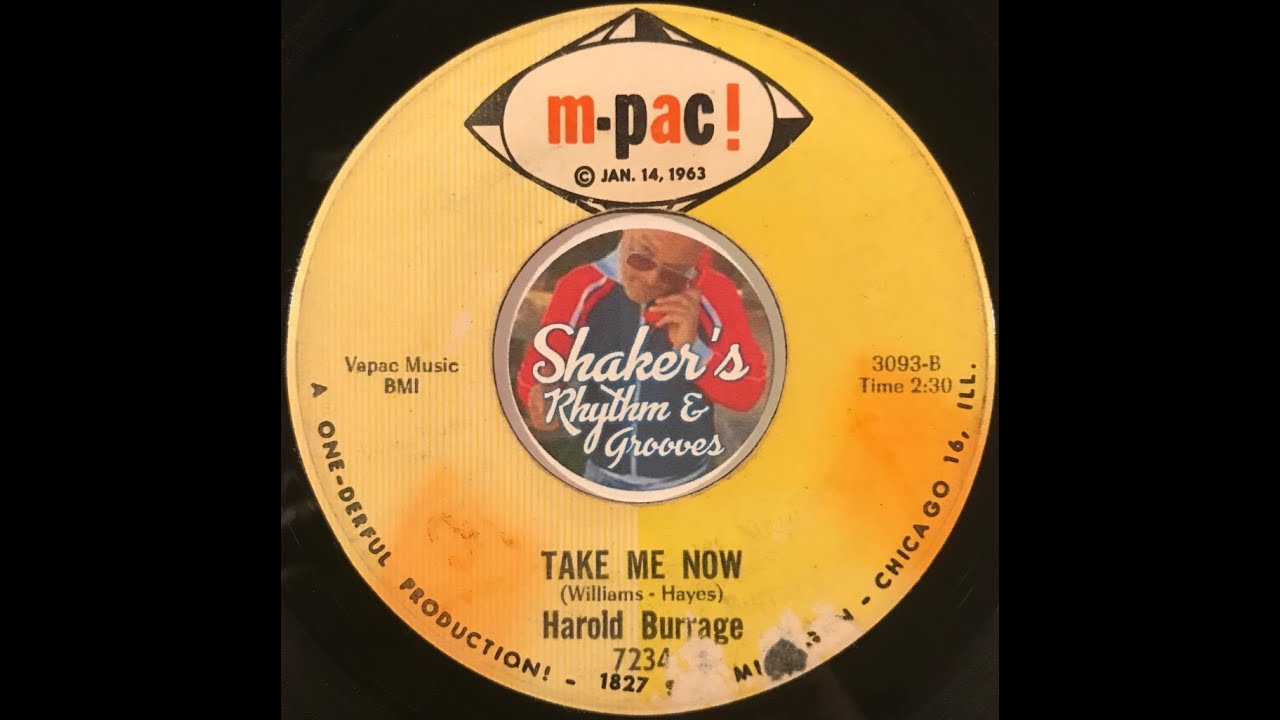 Harold Burrage "Take Me Now" from 1967 on M-Pac! #7234 - YouTube