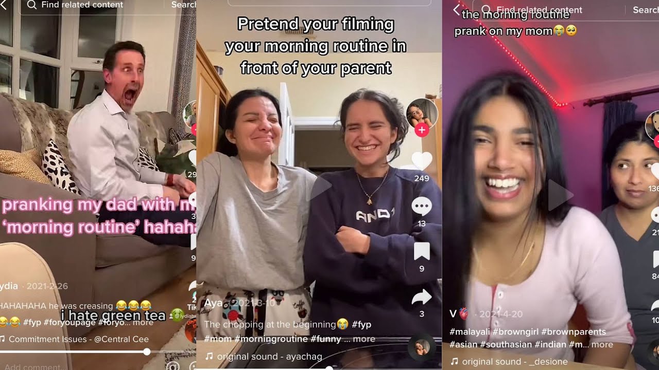 My parent's reaction to my fake morning routine (TikTok) # part 2 - YouTube