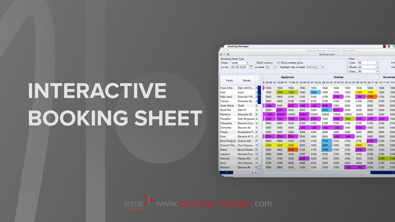 Interactive Booking Sheet - YouTube