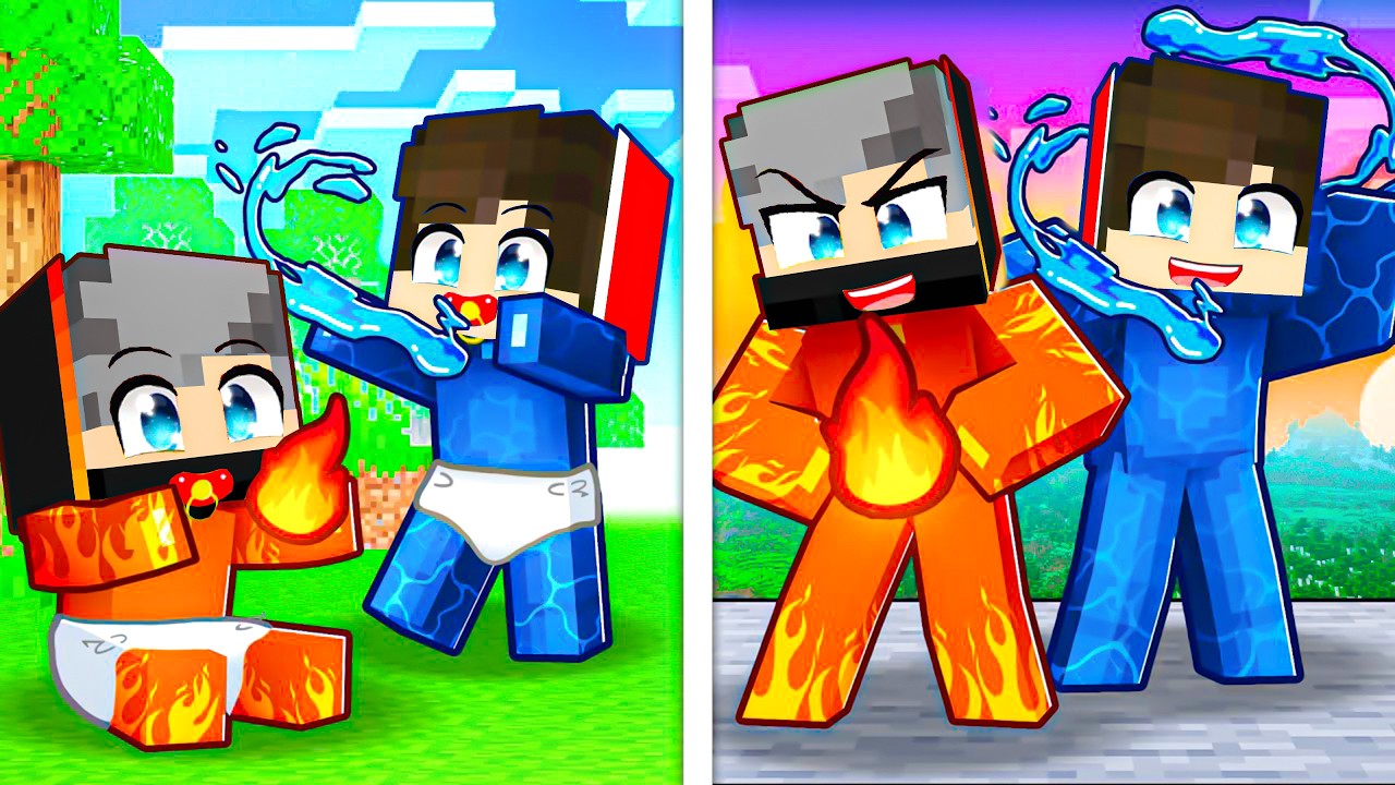 BIRTH to DEATH of a ELEMENTAL SHAPESHIFTER in Minecraft! (Hindi) - YouTube