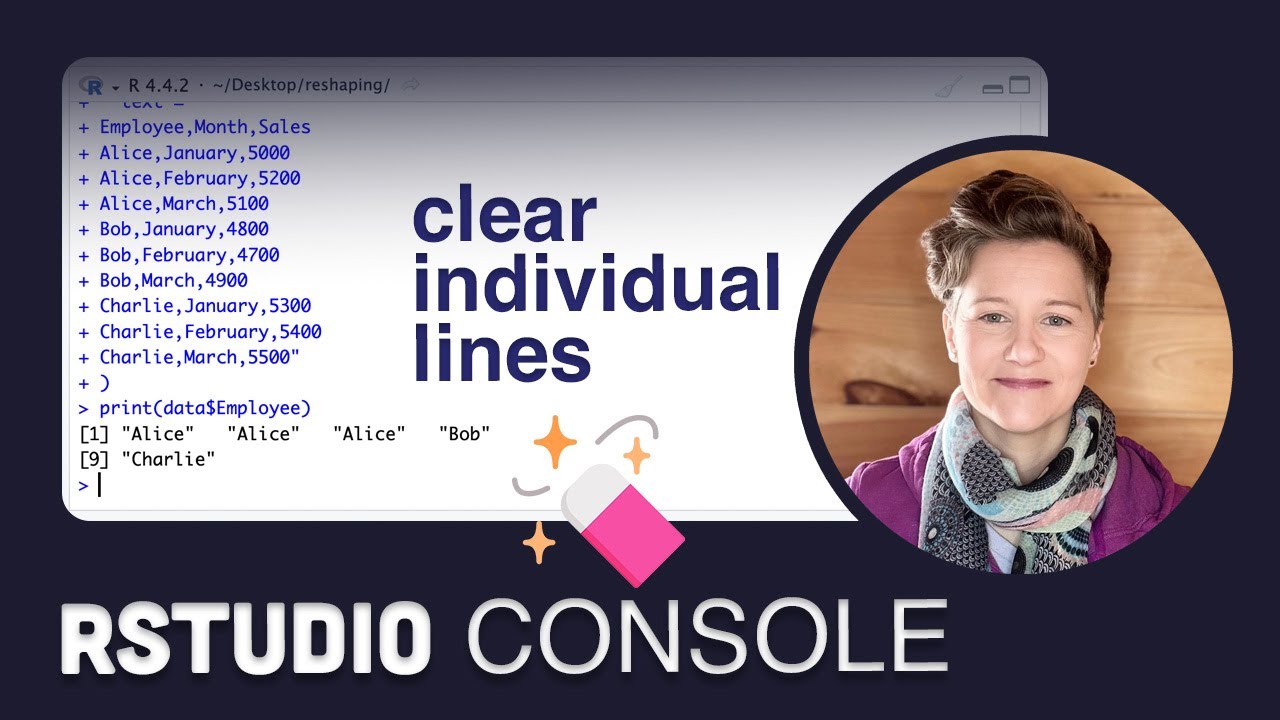 RStudio - Clear individual lines in the console - YouTube